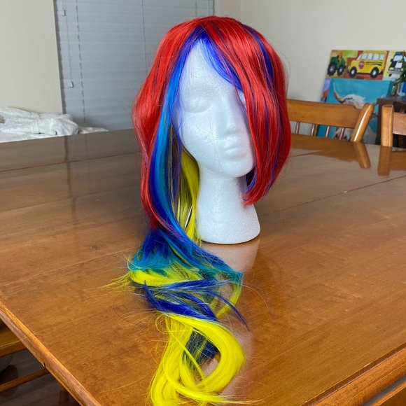 Accessories | Layered Rainbow Multi Color Wig Purple Blue Pink Green ...